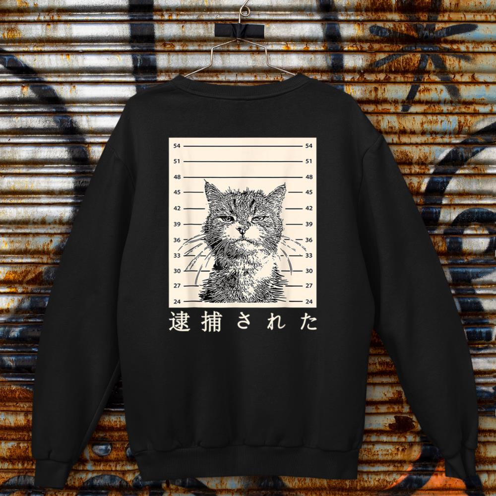 Cat That Was Arrested Cat Mugshot meme Sweatshirt - Xanawood.com