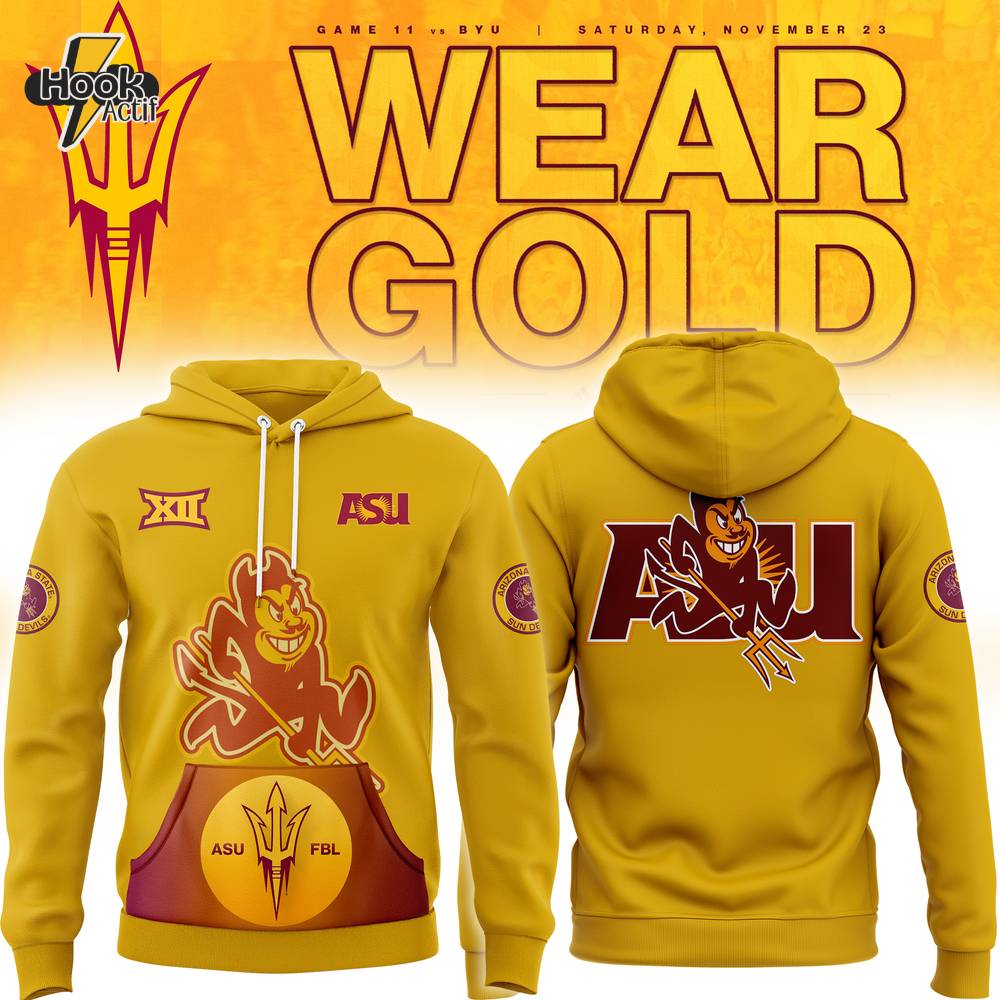 Sun Devil Football 2024 Homecoming Uniforms New Pullover Hoodie Yellow ...