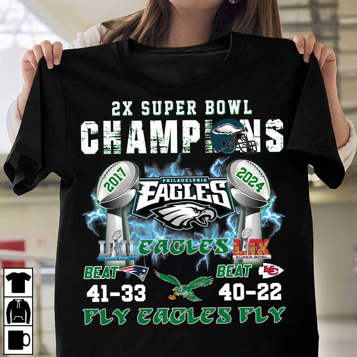 Philadelphia Eagles 2X Super Bowl Champions Shirt Fly Eagles Fan Merch ...