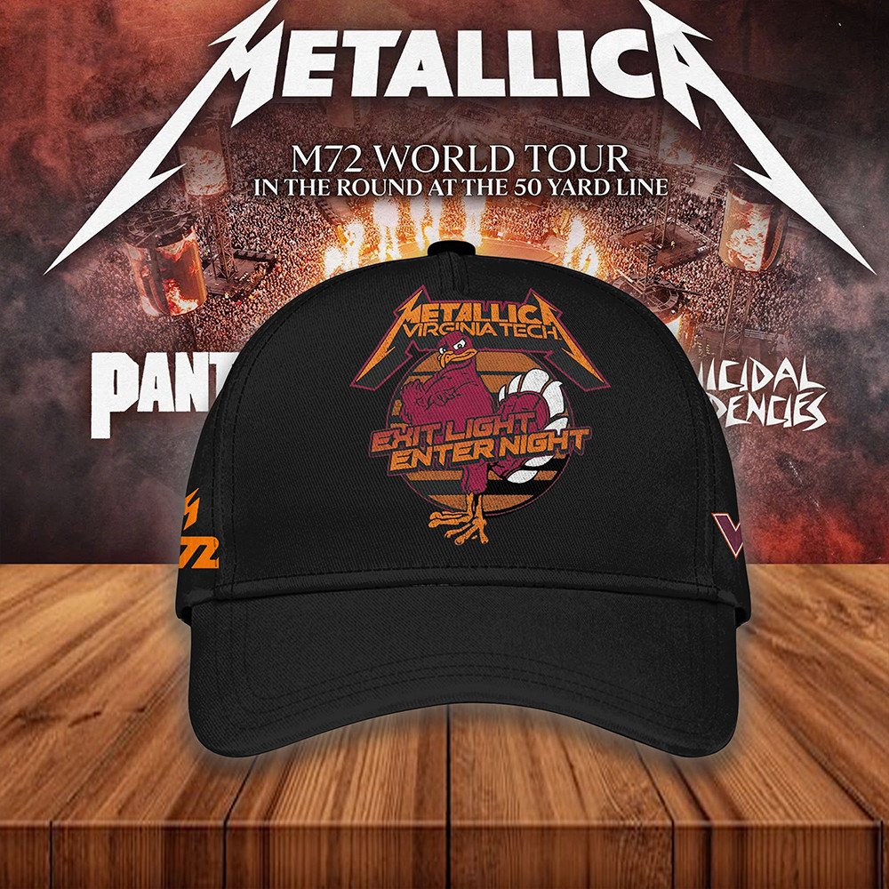 Virginia Tech Metallica M72 2025 Tour Merch Hat VT Hokies Exit Light ...
